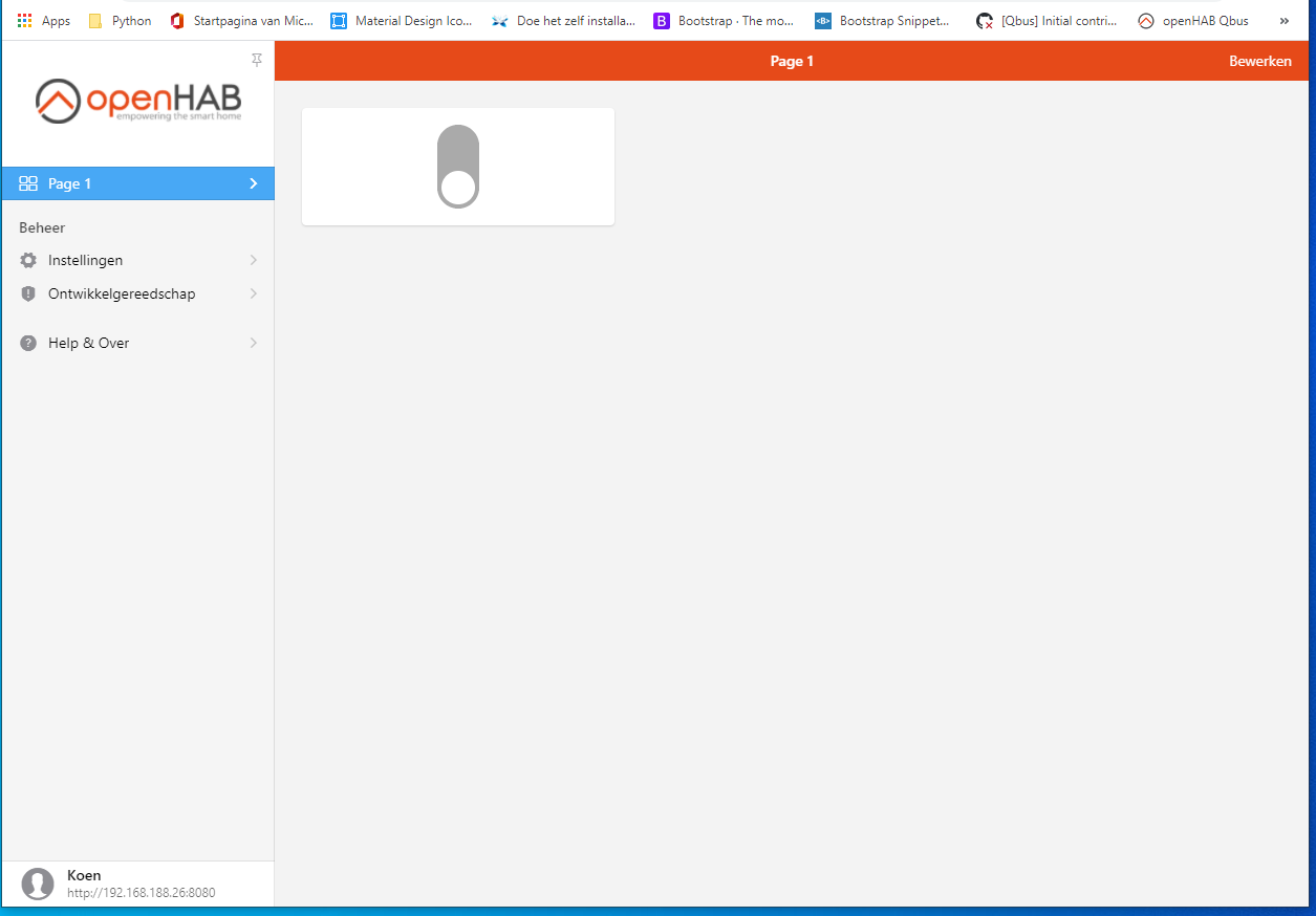 openHAB configureren via GUI | Qbus -IoT - MQTT