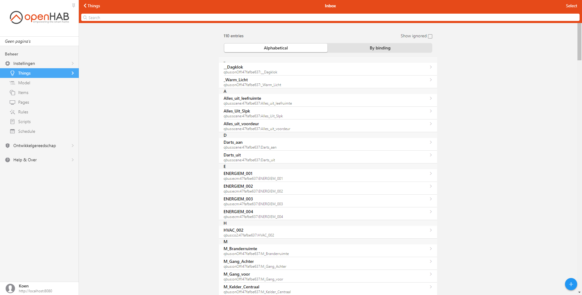 openHAB configureren via GUI | Qbus -IoT - MQTT